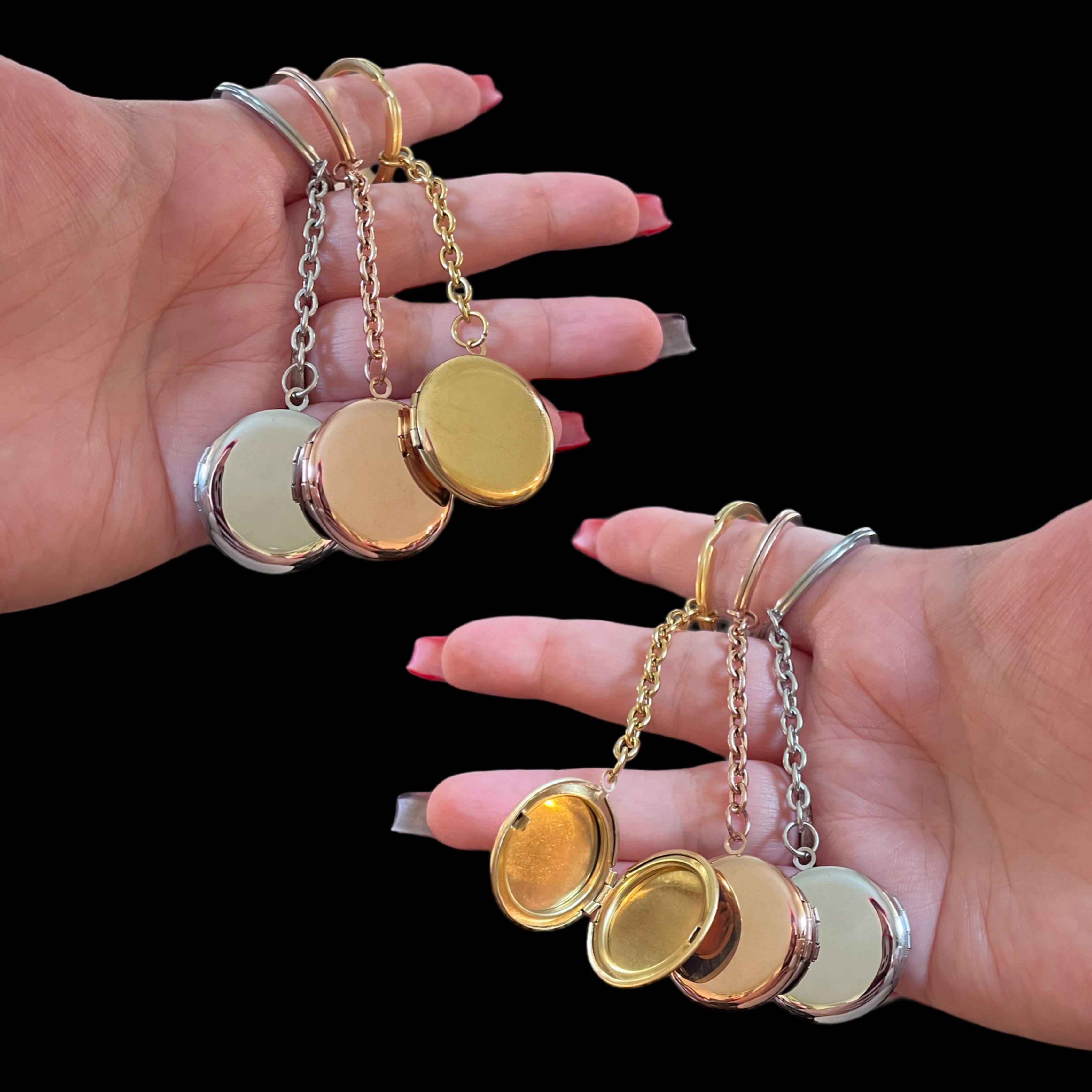 Round Locket Keychain – Riley Black Designs