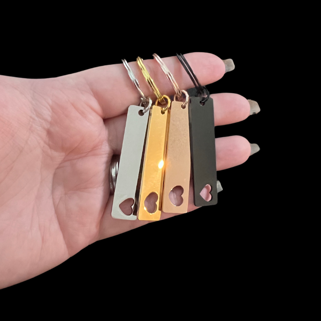 Heart Cutout Bar Keychain – Riley Black Designs