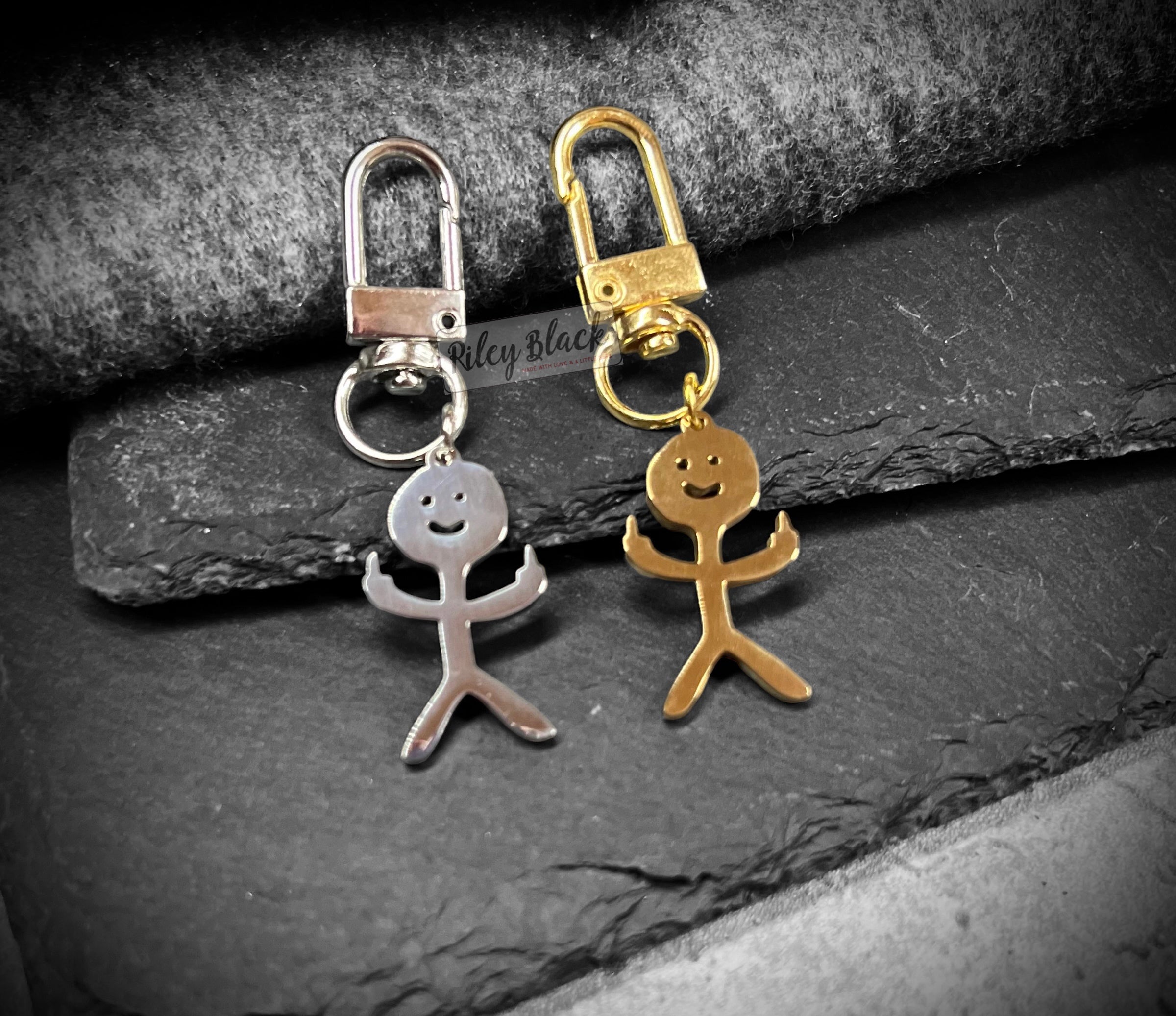 Middle Finger Stickman Keychains – Riley Black Designs
